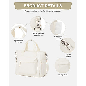 UPPACK Lunch Bag Women,Large Adult Lunch Box for Women Men,Insulated Lunch Tote Bag For Work,Fit and Fresh Lunch Bags Loncheras Para Mujer With Shoulder Strap Water Bottle Holder Beige