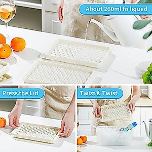 4 Pack Mini Round Ice Cube Tray, Ice Ball Maker Mold for Freezer with Container, Sphere Ice Cube Tray Making 99pcs Circle Ice Chilling Cocktail Whiskey Tea Coffee - white