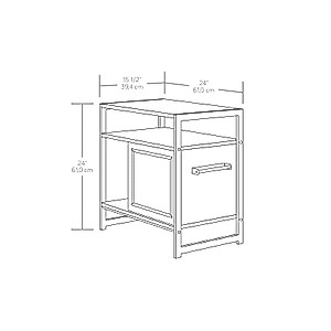 Sauder Briarbrook Engineered Wood/Metal Night Stand in Barrel Oak