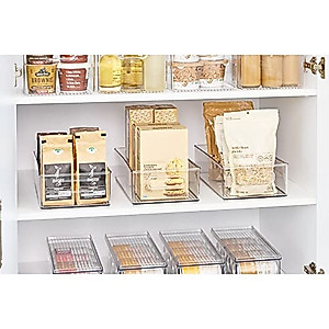 iDesign Plastic Refrigerator and Freezer Storage Bin, BPA-Free Organizer for Kitchen, Garage, Basement, Set of 3, Clear, 3 Count