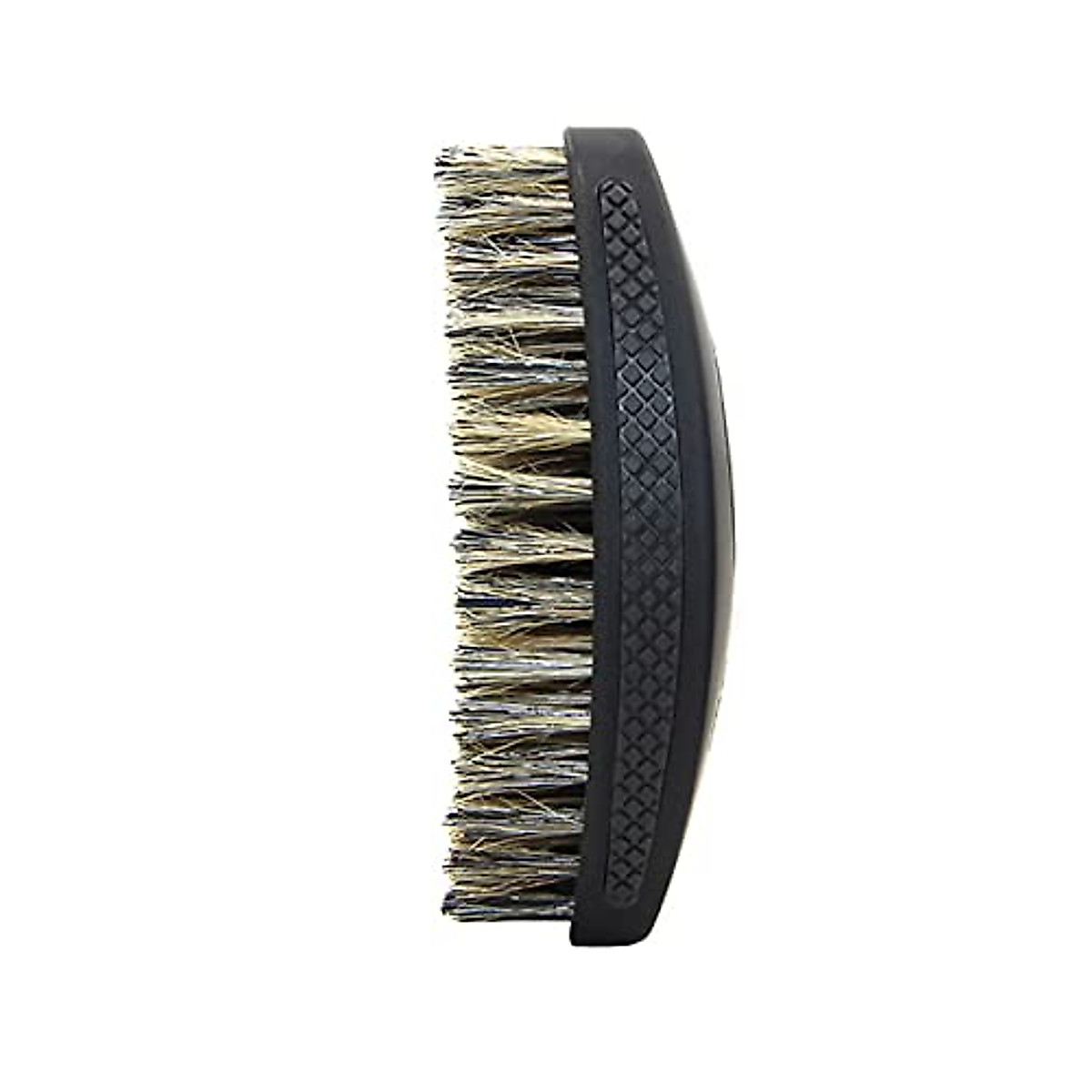 Crown Quality Products 360 Sport Wave Caesar 2.0 Boar Bristle Hairbrush, Medium, Triple Black - Non-Slip Grip, Waterproof Design - The Ultimate 360 Wave Brush