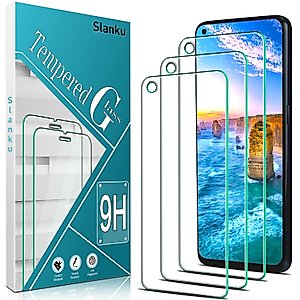 Slanku [3-PACK] For OnePlus Nord N10 5G Screen Protector Tempered Glass, Anti-Scratch, No-Bubbles, Easy installation, Case Friendly