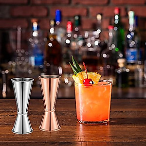 4 Pcs Jigger for Bartending Double Cocktail Japanese Jigger 2 oz 1 oz 304 Stainless Steel Shot Glass Measuring Cup for Home Bar Drink Kitchen Bartender Tools Supplies