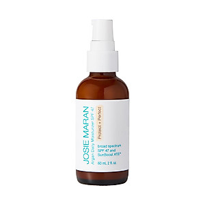 Josie Maran Protect & Perfect Face Moisturizer & Facial Sunscreen with SunBoost ATB - Tinted Mineral Sunscreen with SPF 47 - Chemical-Free & Lightweight Sunscreen Moisturizer (2 oz)