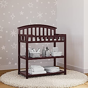 Graco Changing Table with Water-Resistant Changing Pad (Espresso) – GREENGUARD Gold Certified, Multi Storage Nursery Changing Table for Infants and Babies