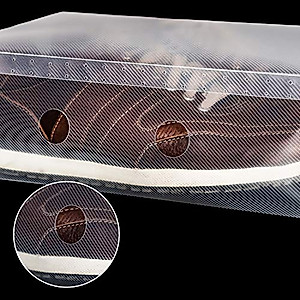 Kurtzy Clear Plastic Shoe Storage Boxes (10 Pack) - Suitable for Women's, Men's and Children's Shoes - Foldable, Corrugated and Stackable for Storage and Travel