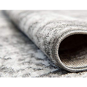 Unique Loom Sofia Collection Area Rug - Salle Garnier (3' 3" x 19' 8" Runner, Gray/ Ivory)