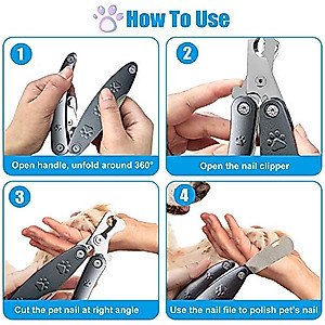 Quiet Sharp Dog Nail Clippers for X Large Medium Small Size Breed, Heavy Duty Metal Dog Nail Trimmers for Dogs < 200Lbs