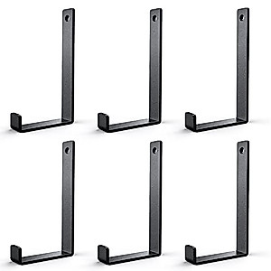 Riuog 6 Pack Steel Hook Towel Hooks Robe Hook Heavy Duty Hook with Screw Holes, for Closet, Living Room, Kitchen, Bedroom, Bathroom, Garage, etc.