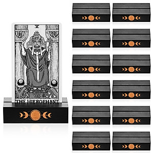 12 Pcs Wood Card Holders Moon Phase Card Display Wood Sign Holders Table Number Holder Stands Name Card Holder for Wedding Party Events Decoration