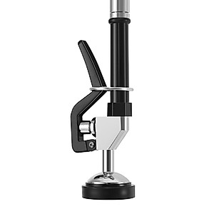 Youwise Commercial Pre-Rinse Faucet with Sprayer 8" Center 47" Height Wall Mounted Kitchen Sink with Pull Down Sprayer and 12" Add-on Spout for Home Restaurant Industrial Black