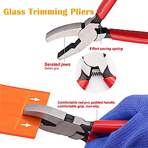 weideer Glass Running Breaking Pliers Glass Breaker Grozer Pliers Class Cutter Kit with Oil Feed Glass Cutter for Stained Glass Fusing Breaking