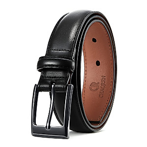 CHAOREN Mens Belts Leather - Black Belt Men 1 1/8" Mens Dress Belt - Perfect Companion to Mens Shoes