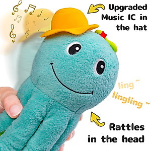 Sumobaby Infant Baby Musical Stuffed Animal Activity Soft Toys, Baby Teething Toys with Multi-Sensory Crinkle, Rattle and Mirror, for Tummy Time Newborn 0-3-6-12 Months Boys, Girls, Octopus, Blue