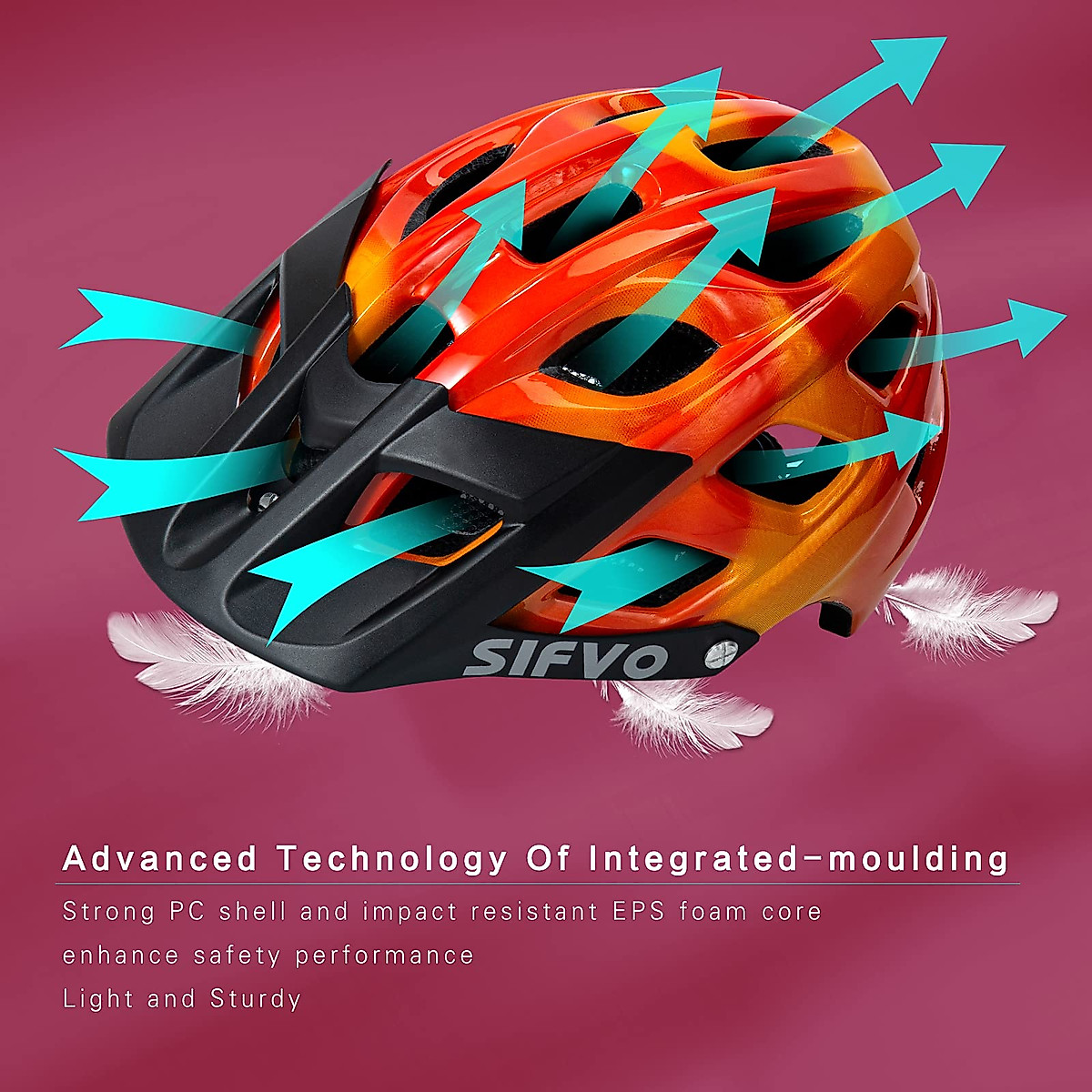 Kids Bike Helmet, SIFVO Kids Helmet Boys and Girls Bike Helmet for Kids Ages 6+ Youth Bike Helmet with Visor Safe and Stylish Adjustable 52-58cm