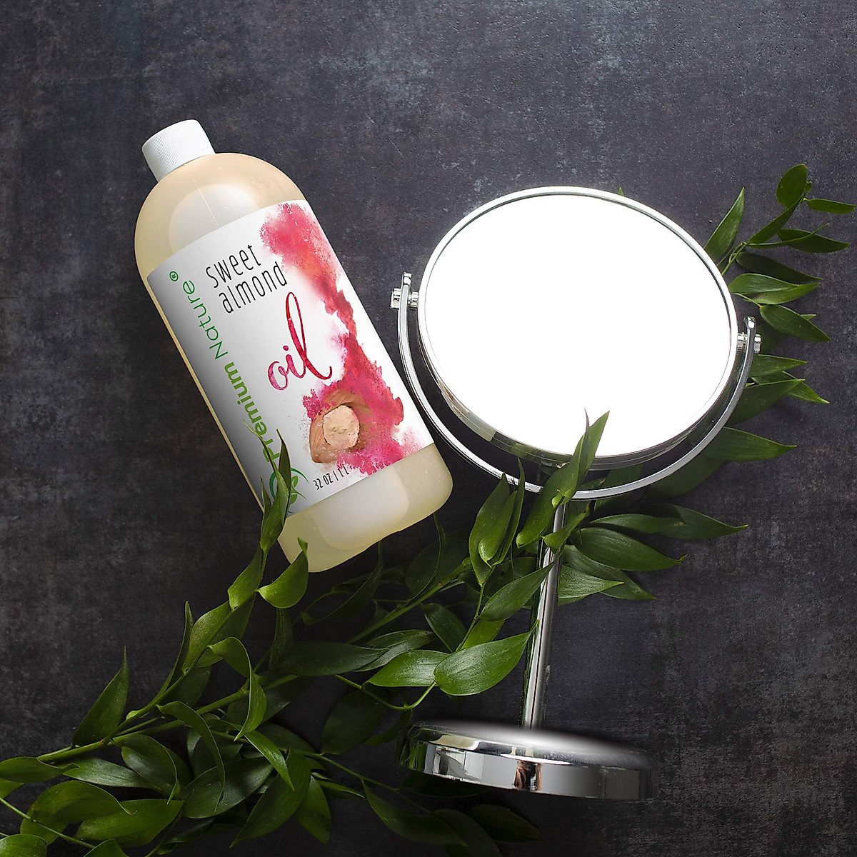 Sweet Almond Oil Carrier Oil - Cold Pressed Pure Natural Body Massage Oils for Essential Oils Mixing, Baby Oil Dry Skin Face Moisturizer Eye Makeup Remover Healthy Nails Packaging May Vary (32 ounce)