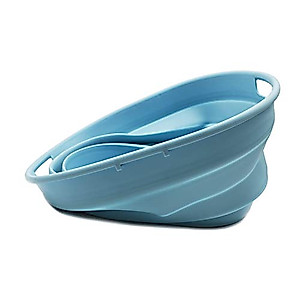 SAMMART 25L(6.6 gallon) Collapsible Oval Laundry Basket-Foldable Storage Container/Organizer-Portable Washing Tub-Space Saving Hamper-Pet Bath Tub, Water capacity 20L(5.28 gallon) (Sea Angel)