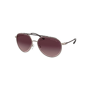 Michael Kors Antigua MK1041 Shiny Rose Gold/Cordovan Gradient 11088H 60MM Aviator Sunglasses for Women + BUNDLE With Designer iWear Eyewear Kit
