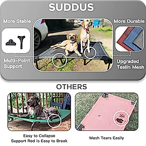 suddus Elevated Dog Beds Waterproof Outdoor, Portable Raised Dog Bed, Dog Bed Off The Floor, Dog Bed Easy Clean Indoor or Outdoor Use, Multiple Sizes