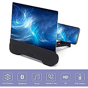 14'' Screen Magnifier with Bluetooth Speakers for Cell Phone,3D Magnifying Projector Screen Enlarger for Movies Videos Games Foldable Stand Holder with HD Screen Amplifier Supports All Smartphones