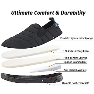 Nuhaus Men's Loafers Slippers with Cozy Memory Foam, Slip On Indoor Outdoor House Shoes(2023,Black,Size 12)