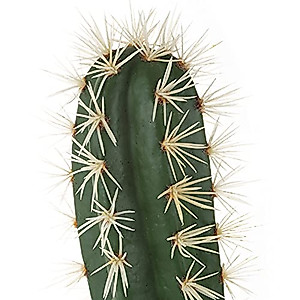 Pure Garden Potted Cactus Fake Plant - 22-inch Artificial Hedge Cactus Succulent in Clay Fiber Pot with Realistic Spikes for Home or Office Decor