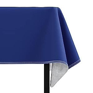 Dark Blue Vinyl Tablecloths - 54 In. x 108 In. - Pack Of 1 Rectangle Tablecloth - Dark Blue Flannel Backed Vinyl Tablecloths For Rectangle Tables - Plastic Table Cloths - Flannel Backing - Waterproof