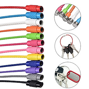 12 Pack Stainless Steel Cable Wire Key Chain Kids Key Rings Travel Aircraft Luggage Tag Loops Hanging Outdoor Keychain Kayak Boat Hiking Camping Kits 6 Inch Length