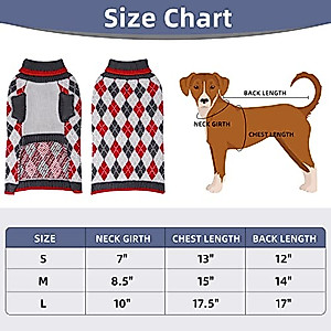 D4DREAM Dog Sweater,Large Size Winter Sweater for Pets,Classic Winter Dog Clothes,Turtleneck Dog Sweater with Leash Hole