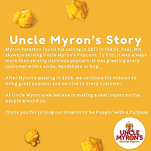 Uncle Myron's Cheddar Cheese Popcorn, Cheese Popcorn, 9 oz. Bag, Gluten Free, Gourmet Popcorn, Cheesey Popcorn, Cheesy Popcorn, Cheese Corn