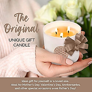 Large Exotic Spiced Vanilla Candle, Scented Candles for Home, Hand-Poured Aromatherapy 3 Wick Candle for Gift with Flower of Life Design, 50-Hour Burn Time, 14oz OneSoul Collection