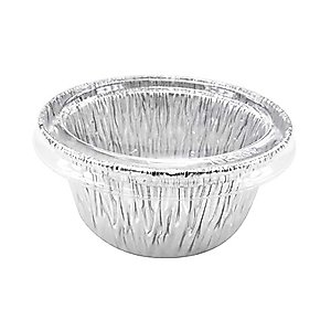 100 Aluminum Foil Muffin Cupcake Ramekin 4oz Cups with Lids Disposable