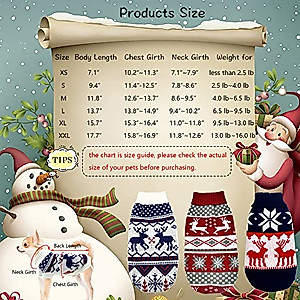 CooShou 3Pcs Christmas Dog Sweater Costume Xmas Cat Knitwear Clothes Navy Blue White and Christmas Red Sweaters with Reindeers Snowflakes Pattern for Kitten Cat Puppy Dog XS
