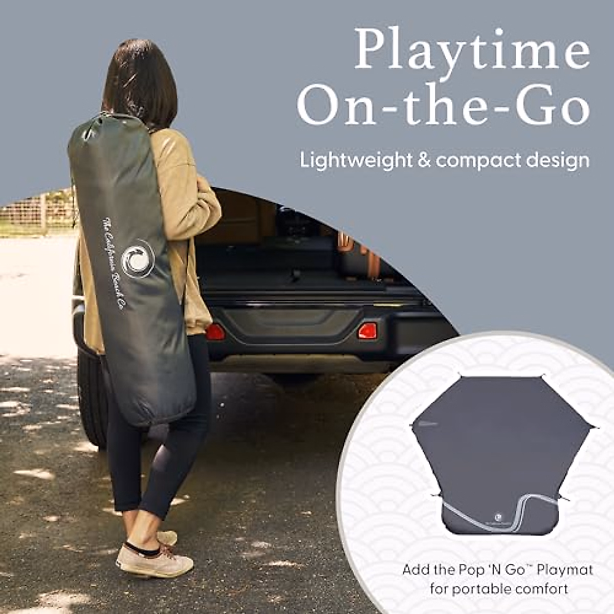 POP 'N GO PLAYPEN - Indoor & Outdoor Baby Playpen for Babies and Toddlers - Baby Beach Tent, Foldable, Portable W/Canopy, Travel Bag, & Mosquito Net - Pop Up Pack and Play Tent (Anchor Grey)