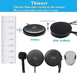 Motorcycle Helmet Wireless Bluetooth Headset Headphones for Helmets Wireless Headphones with Microphone Sound System for Motorcycle 0.27 inches Silm