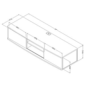 South Shore Floating Wall Mounted Media Console, Chocolate & Zebrano