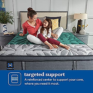 Sealy Posturepedic Plus, Euro Pillow Top 14 Medium Mattress with Surface-Guard and 5-Inch Foundation, Queen, Grey