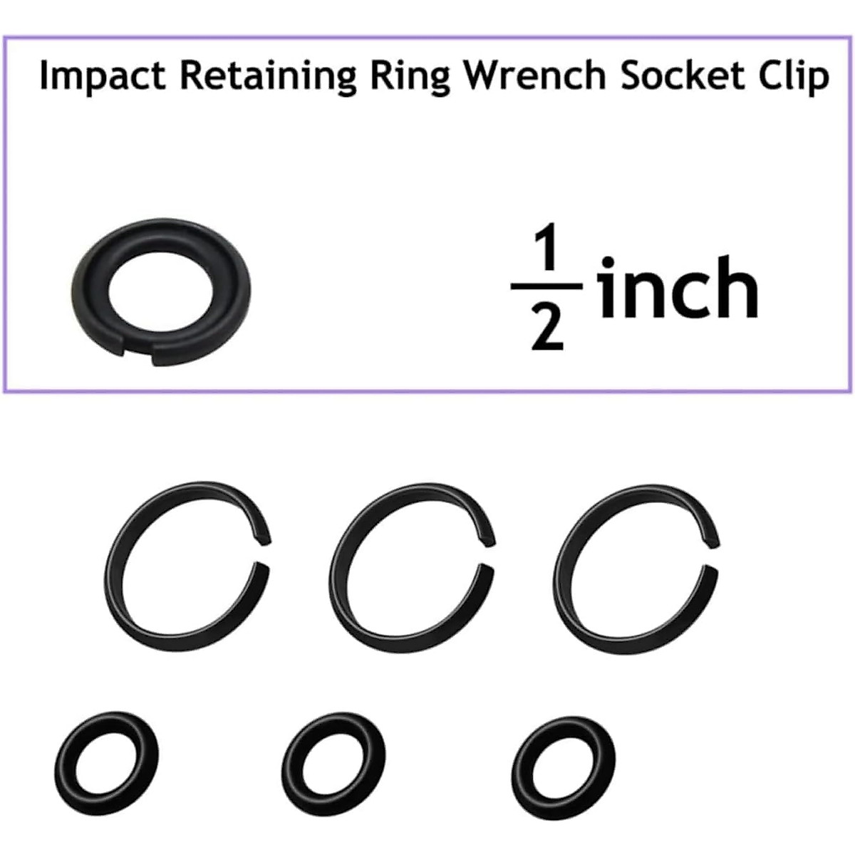(10+10Sets) 1/2” and 3/8" Impact Retaining Ring Clip Friction Ring with O-Ring for Milwaukee Electric/Pneumatic Type Impact Wrench, Retainer Ring Anvil Install Tool Included