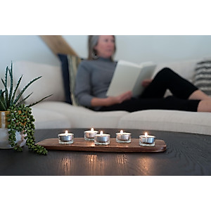 Paraffin-Free Tea Light Candles, Made from Vegan Palm Wax, Clean-Burning and All-Natural Tealight Candles, 4-Hour Burn Time (24 Unscented Tea Lights)