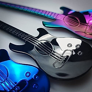 Guitar Dessert Spoons Coffee Teaspoons Set, Stainless Steel Colorful Dessert Spoons, Cute Demitasse Tea Scoop for Stirring Drink Mixing Milkshake Jam(Lucky 7)