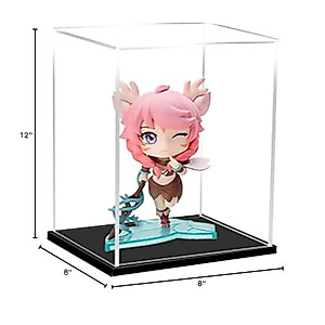 Clear Acrylic Display Case Box ，Versatile Collectibles Display Dustproof Showcase with Thickening Base，for Display Action Figures Home Storage Organizing Toys (8x8x12 inch/20x20x30cm)