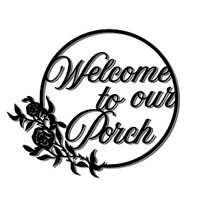 Welcome to Our Porch Wood Sign Housewarming Gift Farmhouse Wood Home Decor Hanging Wooden Decorations Wall Art Sign for Home, Bar,Front Door,Patio,Garden Decor 8x10, 8 x 10 Inch