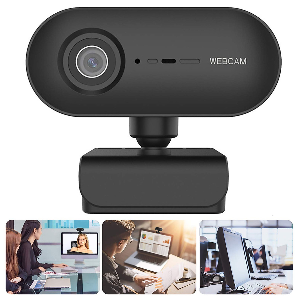 Heayzoki USB Webcam,Camera USB HD Rotating Webcam Builtin Noise Microphone for Win7/Win8/Win10 50Hz C7,Plug and Play, Convenient and Quick to Use