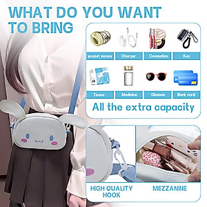 SYWHHA Kawaii Bag Cute Cartoon Wallet Anime Shoulder Bag Adjustable Shoulder Strap Girls Birthday Gifts
