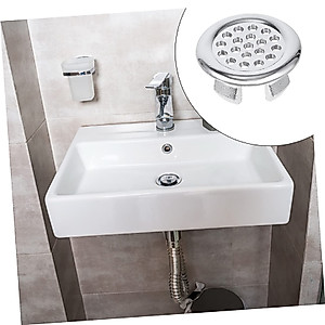 Angoily 20pcs Wash Basin Overflow Ring Kitchen Drain Cap Cover Sink Basin Trim Bathtub Drain Cover Sink Hole Cover Insert Round Hole Insert Spares Sink Trim Ring Plastic Ceramics Round Cap