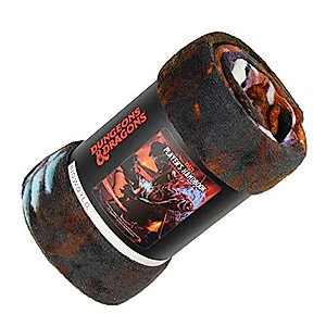 Bioworld Dungeons and Dragons D&D Player's Handbook Fifth Edition Design Plush Throw Blanket