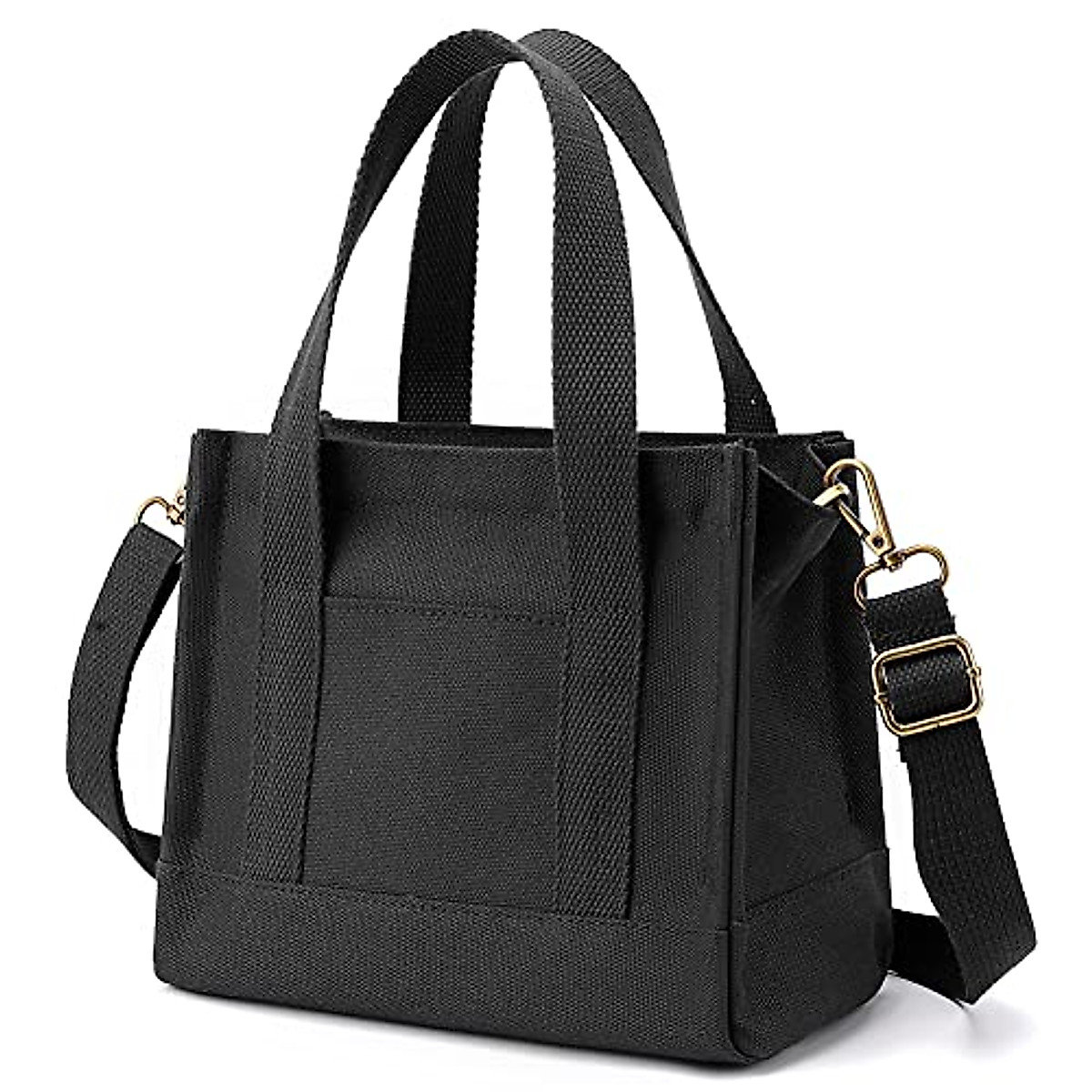 Mini Tote Bag Canvas Handbag Tote Purse with Zipper Women Canvas Crossbody Bag Purse Top Handle Satchel Handbag Purse