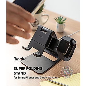 Ringke Super Folding Stand, 2 in 1 Portable Smartphone & Smartwatch Stand Compatible with Apple Watch 5, iWatch 4, iWatch 3, iWatch 2, iWatch 1, iPad Mini