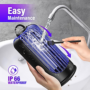 Elechome Flying Insect Trap, Bug Zapper for Indoor Outdoor, Rechargeable Mosquito Zapper with 3600V High Powered, Electric Pest Control Insect Fly Zapper Can Attract Gnats, Mosquitoes, Flies, Moths