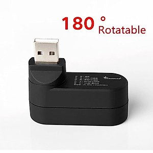 Sudroid USB Port Splitter, 3 Port USB 3.0 Expander Splitter [90°/180° Degree Rotatable] for Laptop, Xbox, Wii, PS3, PC, MAC, Mac Book, Tablet, Tab, Console, Printer, Camera(Black)